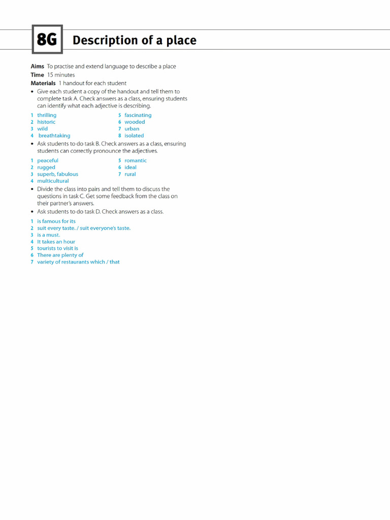 Describing A Place Pdf