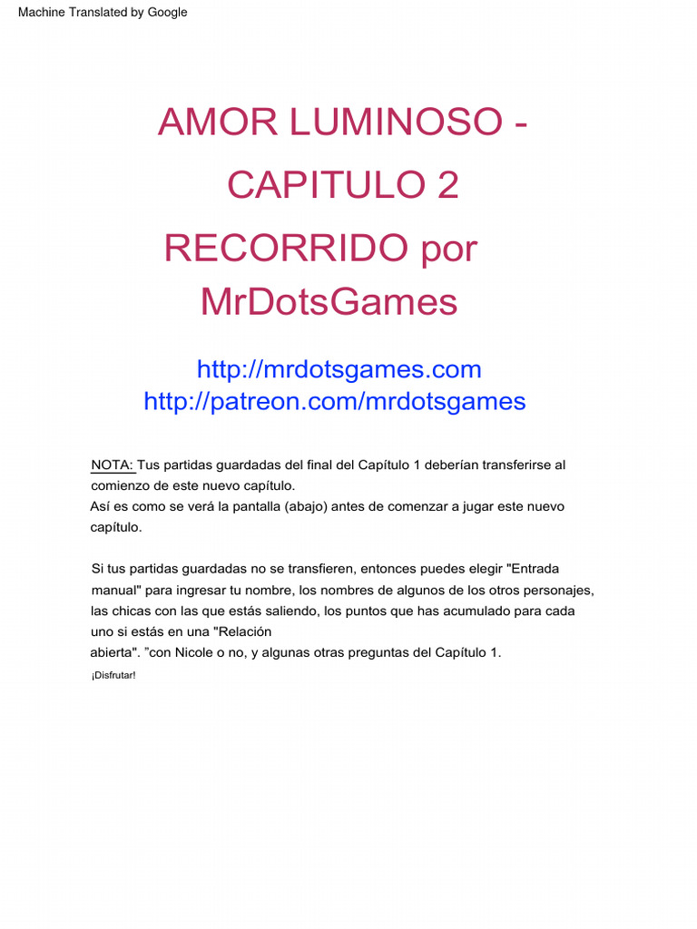 Guía de Sunshine Love: Capítulo 2 | PDF