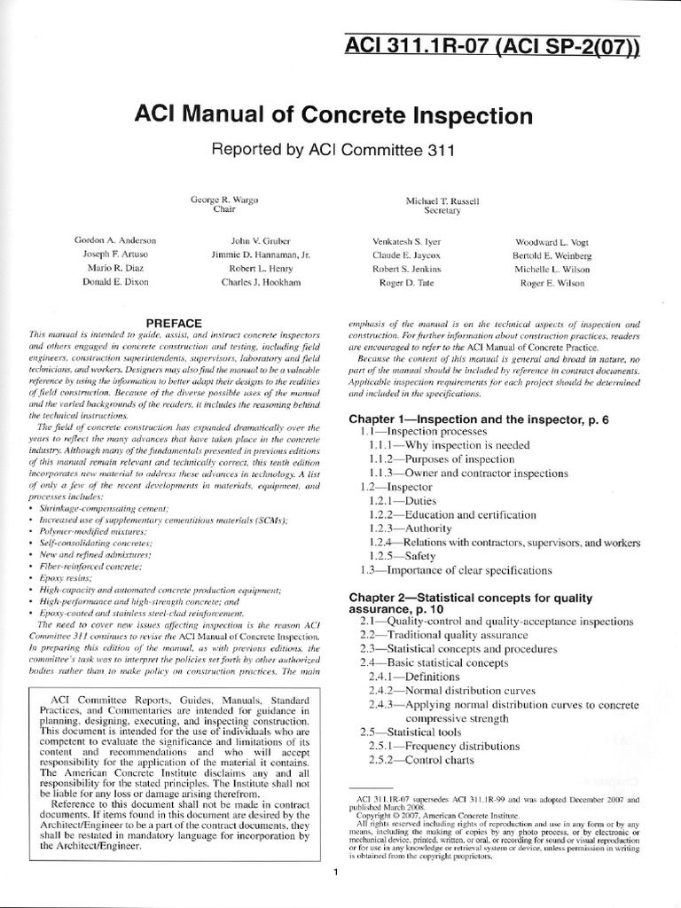 ACI 311.1R-07 (ACI SP-2107n | PDF