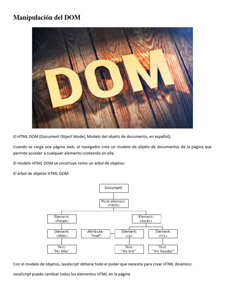 Manipulación Del DOM | PDF | Modelo de objeto de documento | HTML
