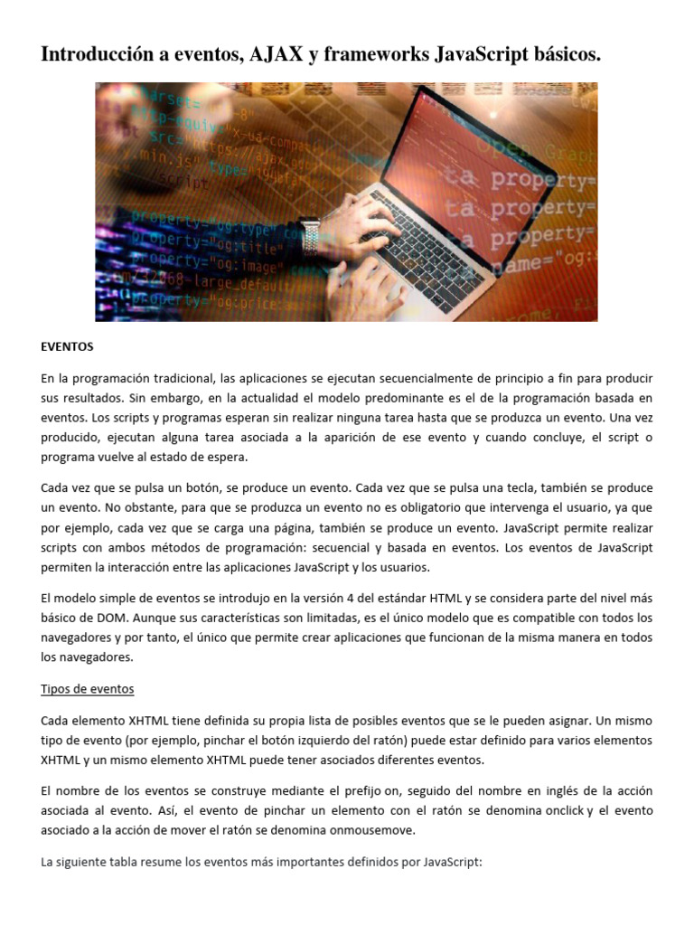 Introducción a eventos | Descargar gratis PDF | Script Java | Ciencias de la Computación