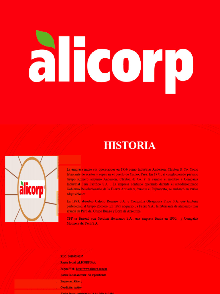 Alicorp Presentación | PDF | Economias