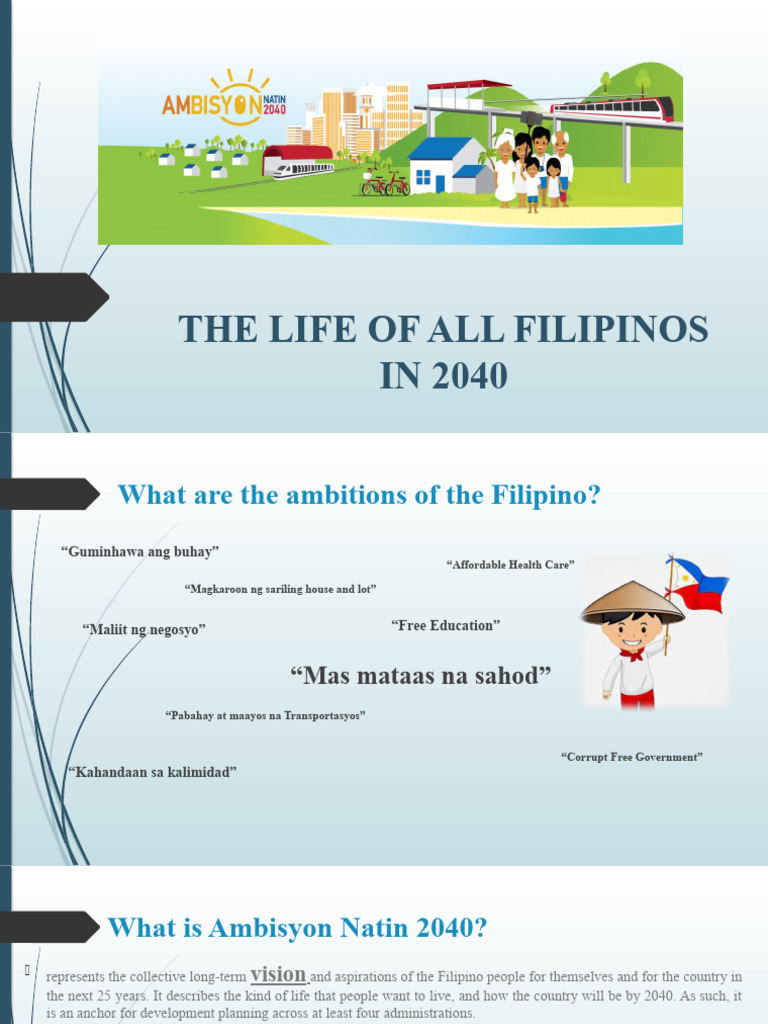 Ambisyon Natin 2040: Filipino Aspirations | PDF | Renewable Energy ...