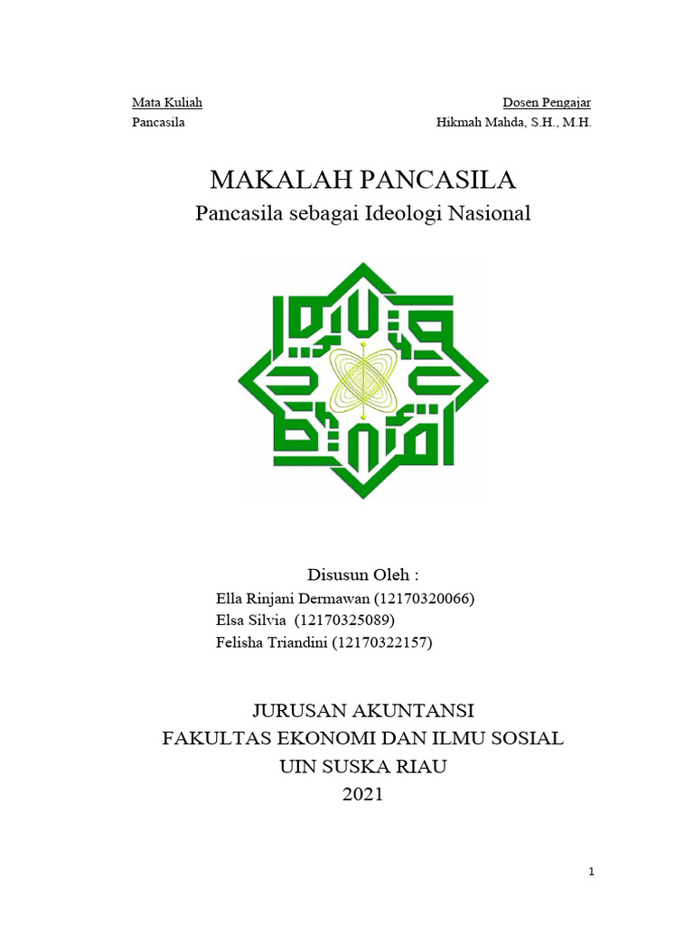 Makalah Pancasila: Pancasila Sebagai Ideologi Nasional | PDF