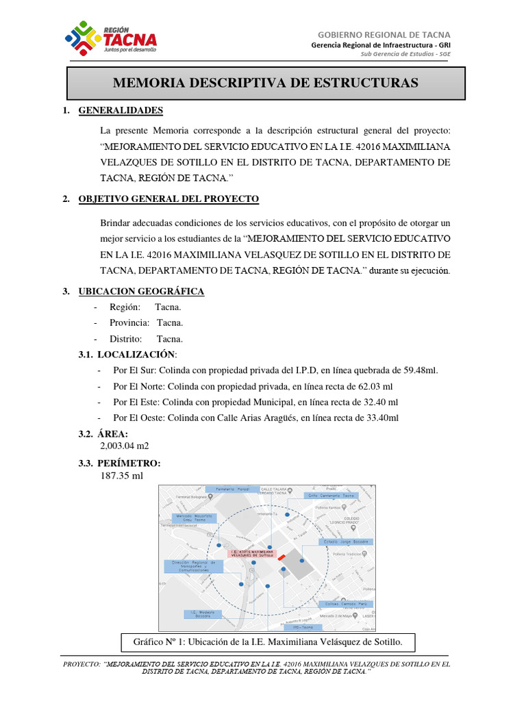 001 - Memoria Descriptiva - Estructuras | PDF | Fundación (Ingeniería) | Albañilería