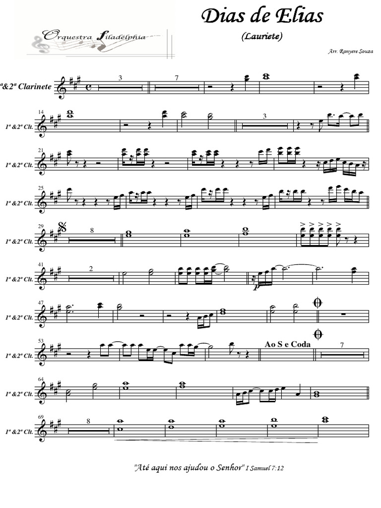 Dias de Elias - Score - 1 &2 Clarinete | PDF