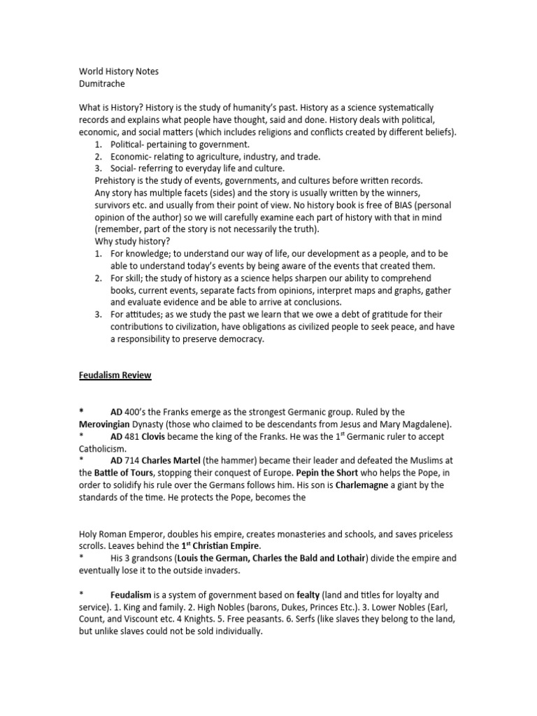 6th Grade World History Notes | PDF | Cost Of Living | Martin Luther