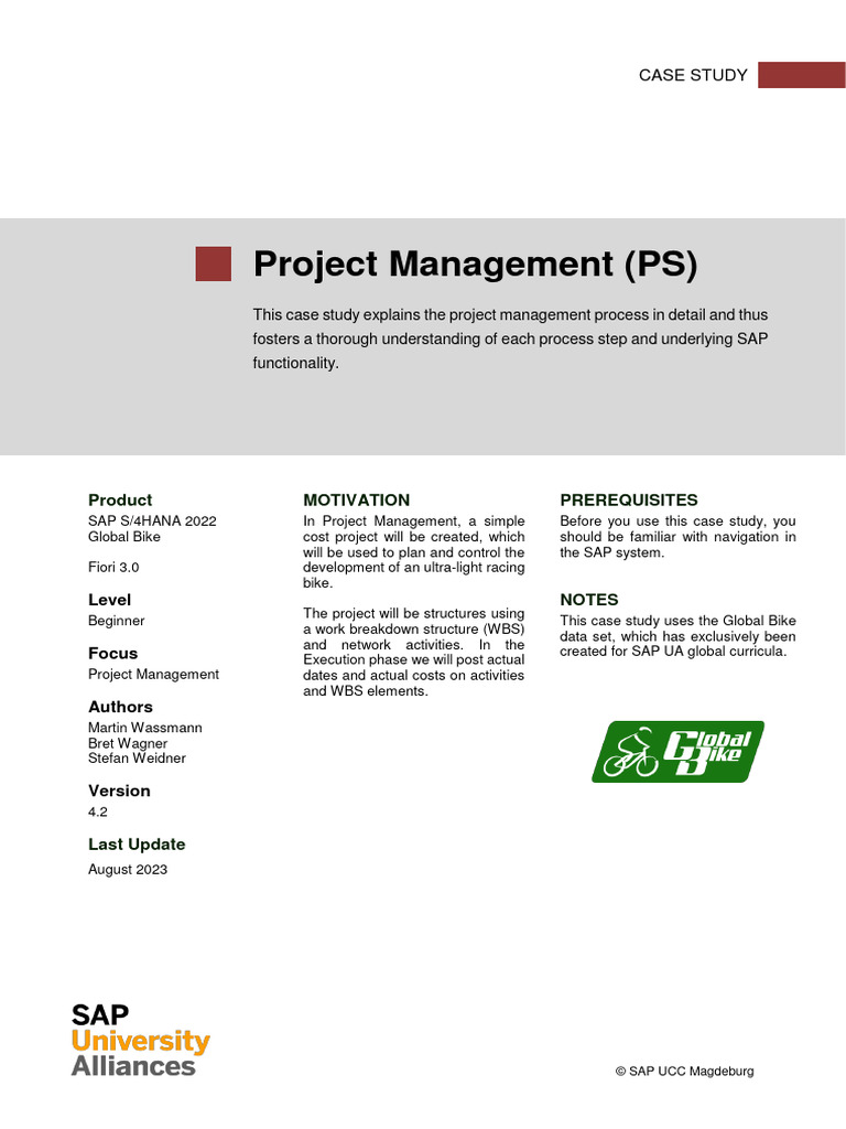 Intro S4HANA Using Global Bike Case Study PS en v4.2 | PDF | Project ...