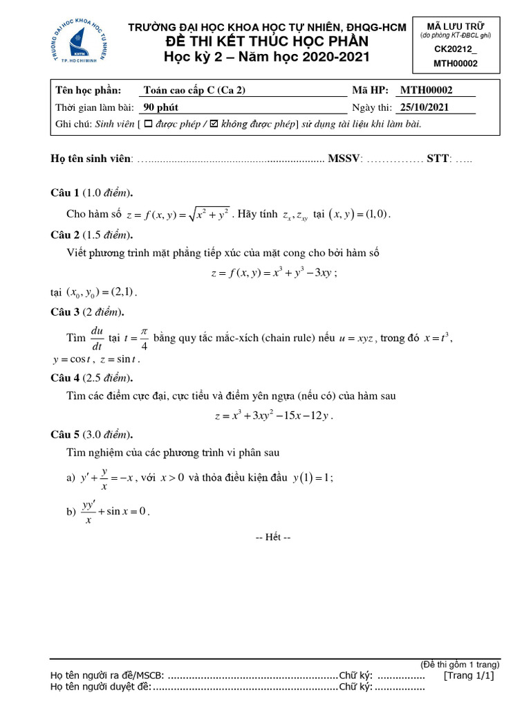 hk2 Ca02 Toanc 2020 2021 | PDF