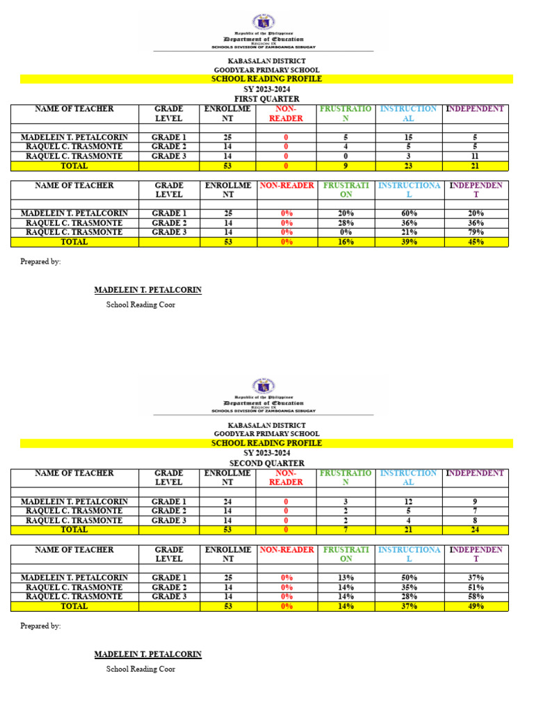 School Reading Profile | PDF