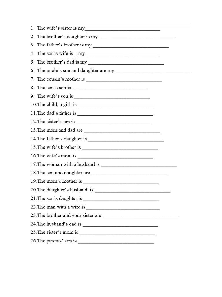 Family Members Test | PDF