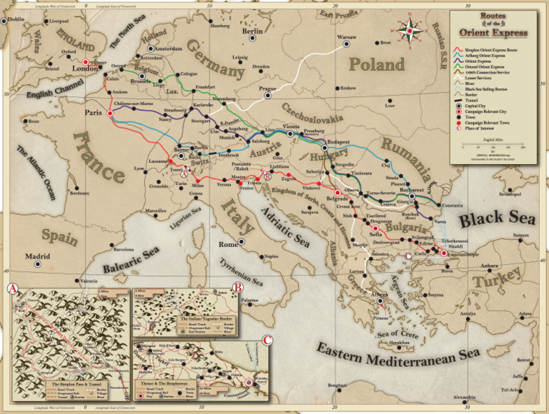 Call of Cthulhu - Horror On The Orient Express - European Route Map Hi ...