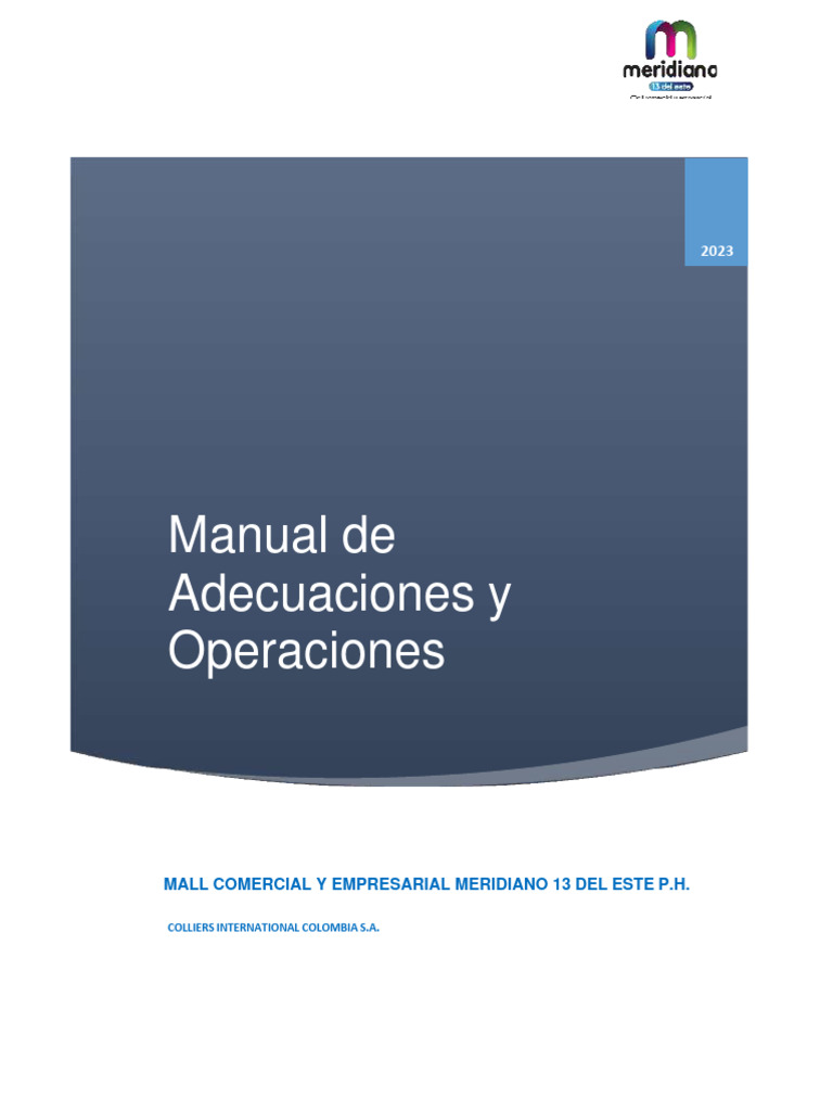 M13e 032023 Manual de Operciones y Adecuaciones Meridiano 13 Del Este ...