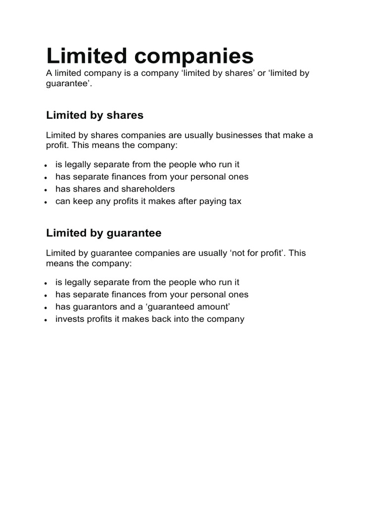 Basic Rules For The LTD in UK | PDF | Sole Proprietorship | Taxes