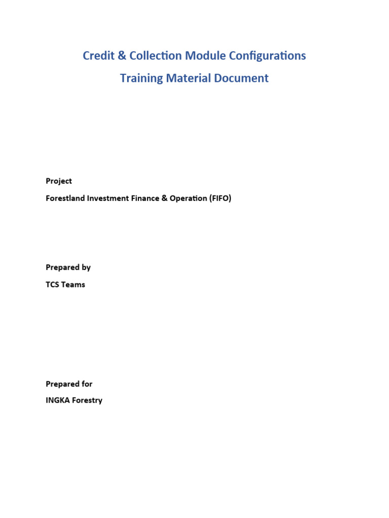 Credit & Collection Module | PDF | Software | Computing