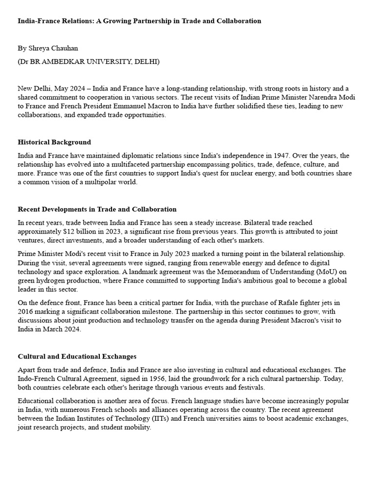 Newspaper Article | PDF | Global Politics | International Relations