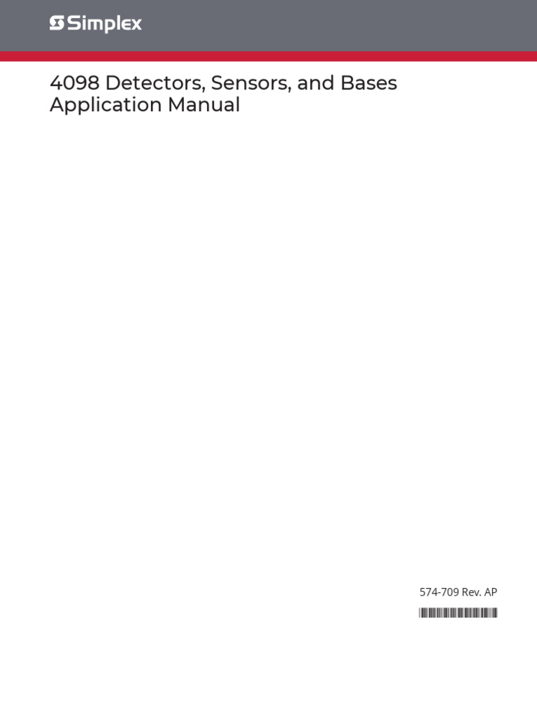 4098 Detectors, Sensors, and Bases Application Manual: 574-709 Rev. AP ...