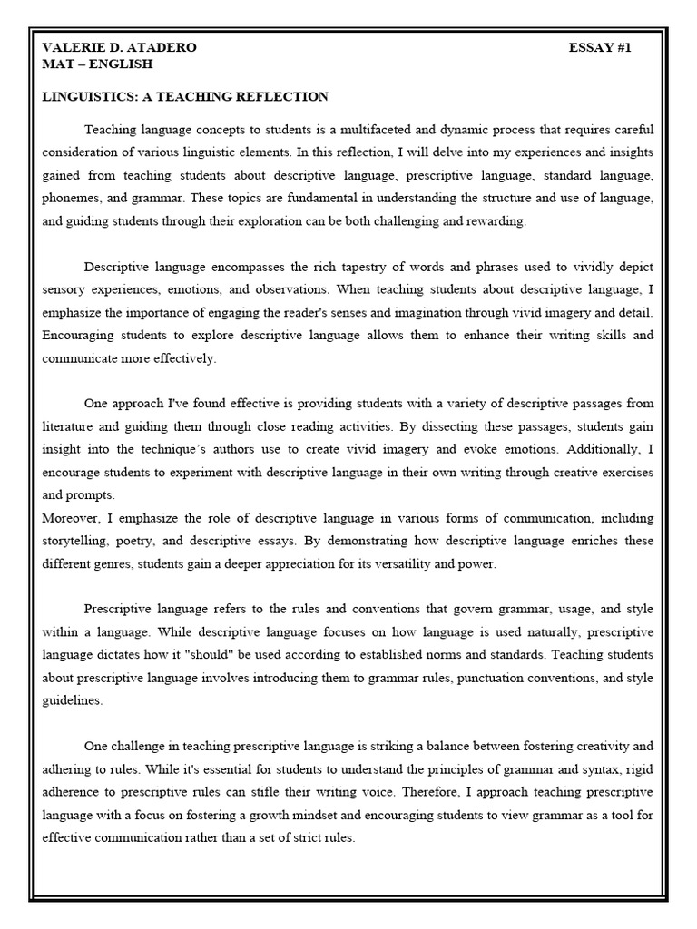 ESSAY | Download Free PDF | Phoneme | Grammar