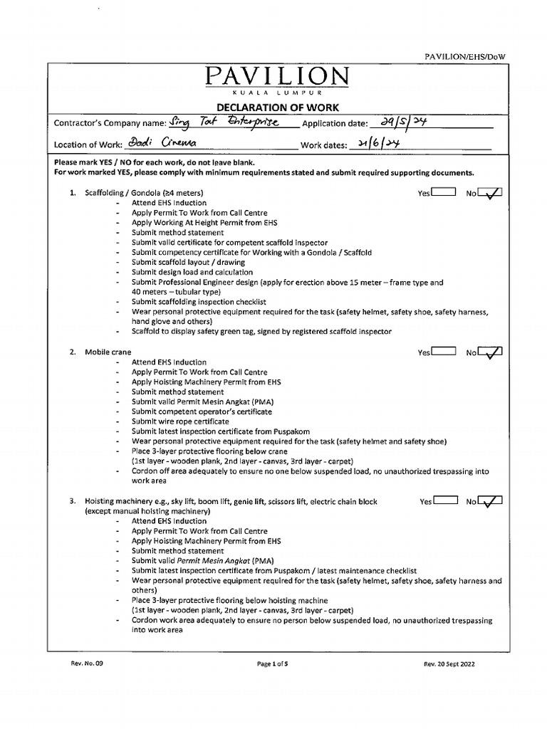 Declaration of work ( CMFCF ) | PDF
