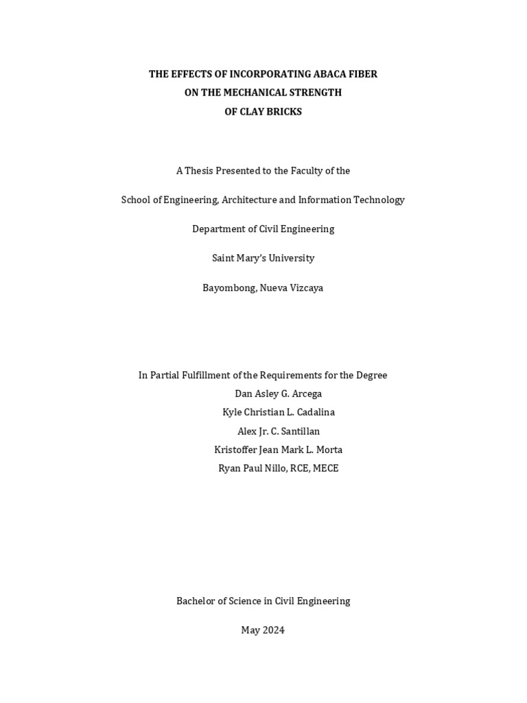 The Effects of Incorporating Abaca Fiber On The Mechanical Strength of ...