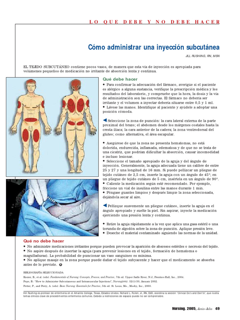 Cómo Administrar Una Inyección Subcutánea: Lo Que Debe Y No Debe Hacer ...