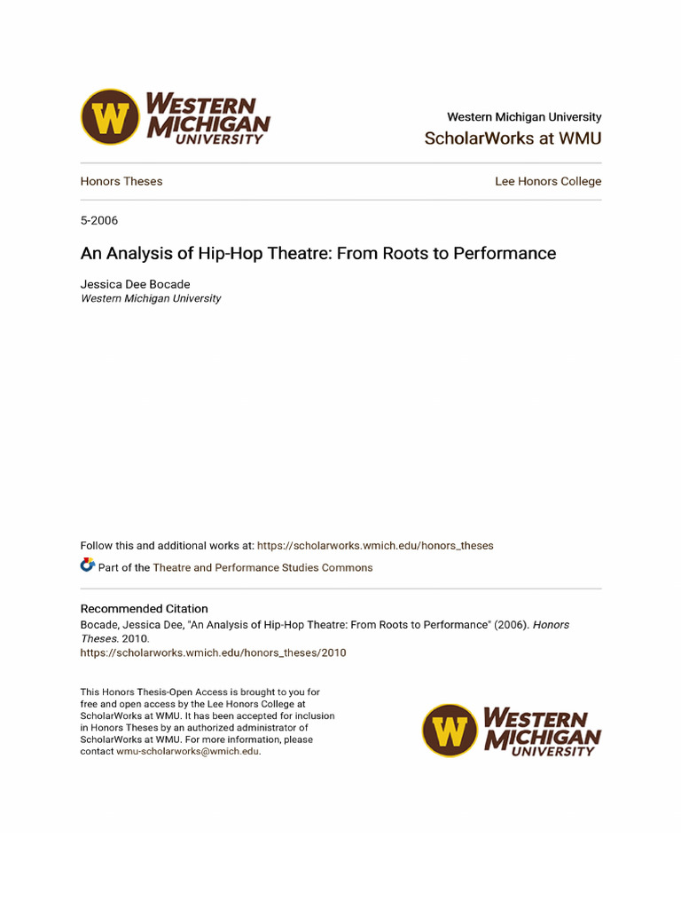 An Analysis of HipHop Theatre From Roots To Performance | PDF