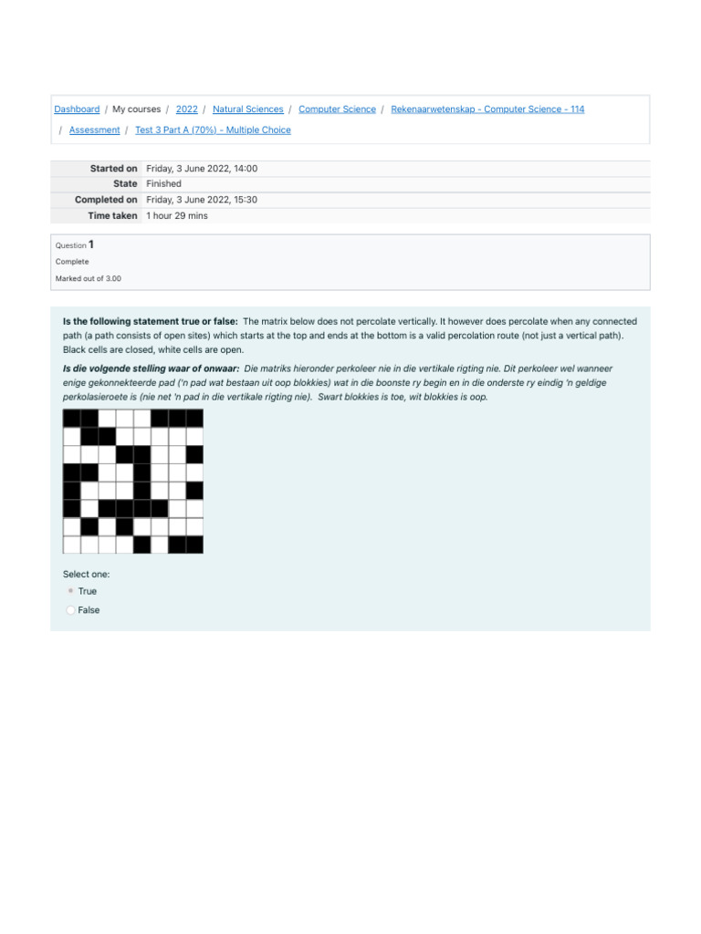 Test 3 Part A 70 Multiple Choice Attempt Review Pdf Computer Programming Computer