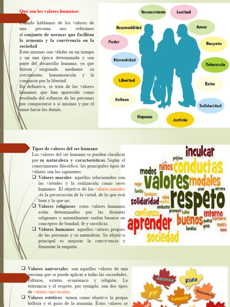 Tipos y beneficios de los valores humanos | PDF | Amor | Bienestar