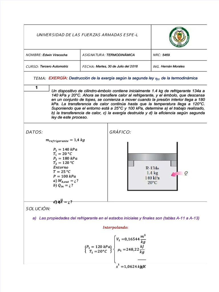 pdf-tarea-destruccion-de-exergia_compress | PDF | Ejercicio | Calor