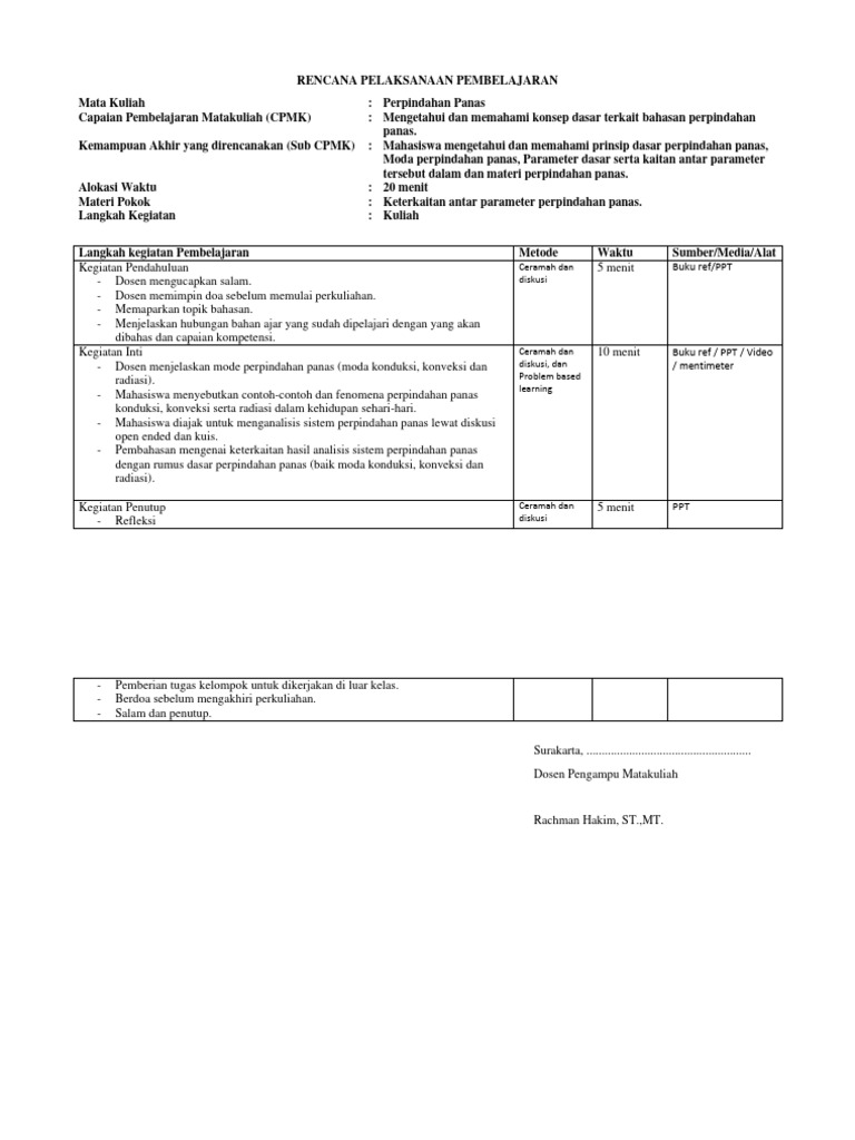 Format RPP Rachman Hakim | PDF | Teknologi & Rekayasa