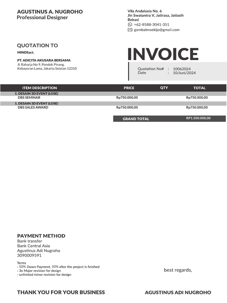 Invoice Dbs | PDF
