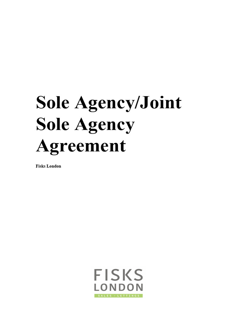 02 - Sole Agency Joint Sole Agency Agreement 07 08 19 | PDF | Estate ...