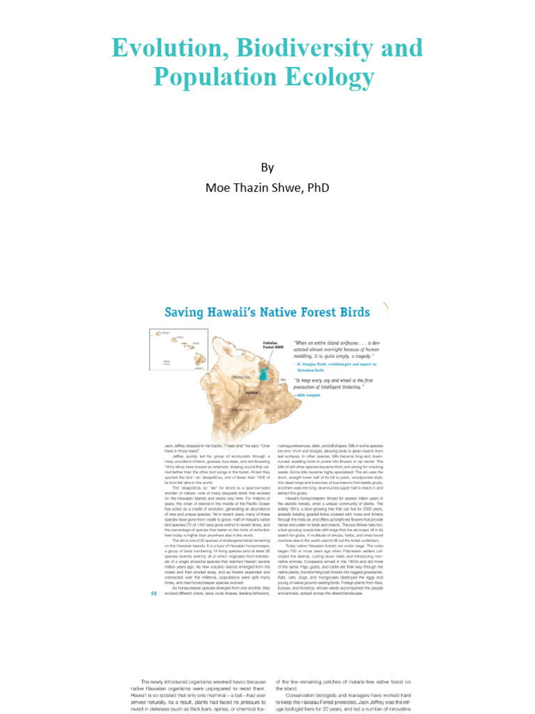 3evolution, Biodiversity and Population Ecology | PDF | Genetic ...
