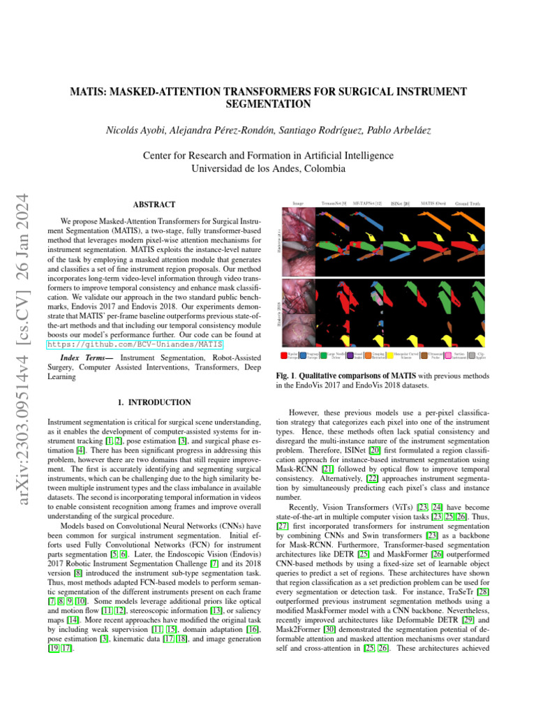 MATIS: Masked-Attention Transformers For Surgical Instrument Segmentation | PDF | Image ...