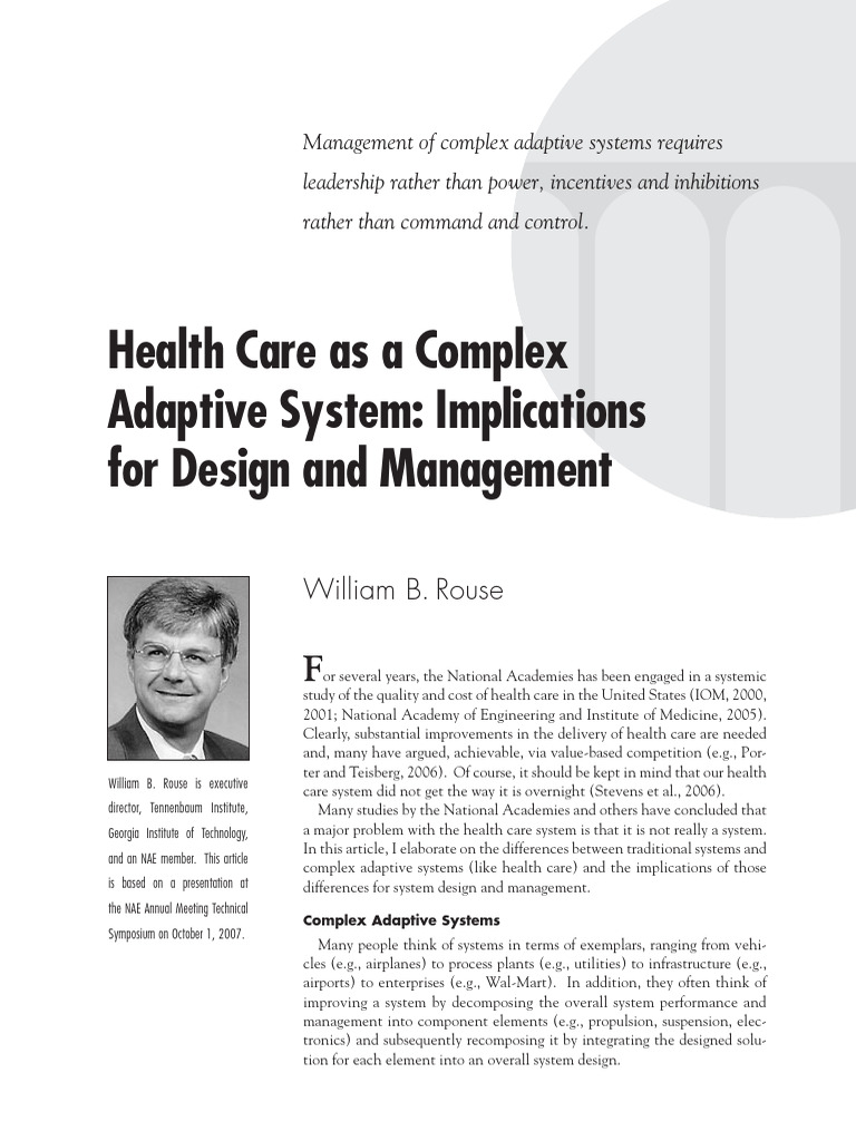 Healthcare Complex Adaptive System | PDF | System | Behavior