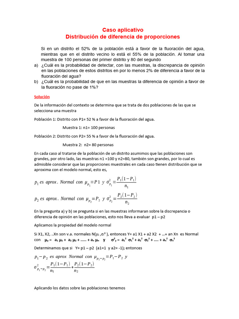 Aplicación Dist. Dif - Prop. | PDF | Matemáticas Aplicadas | Teoría de probabilidad