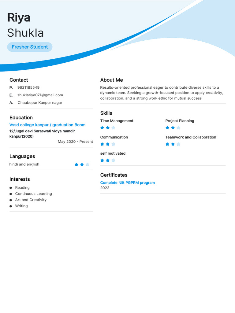 Riya Shukla | PDF | Career & Growth