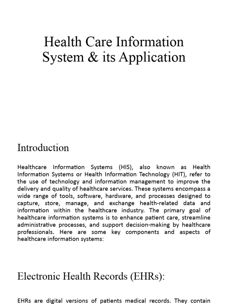 1a. Health Care Information System | Download Free PDF | Electronic ...