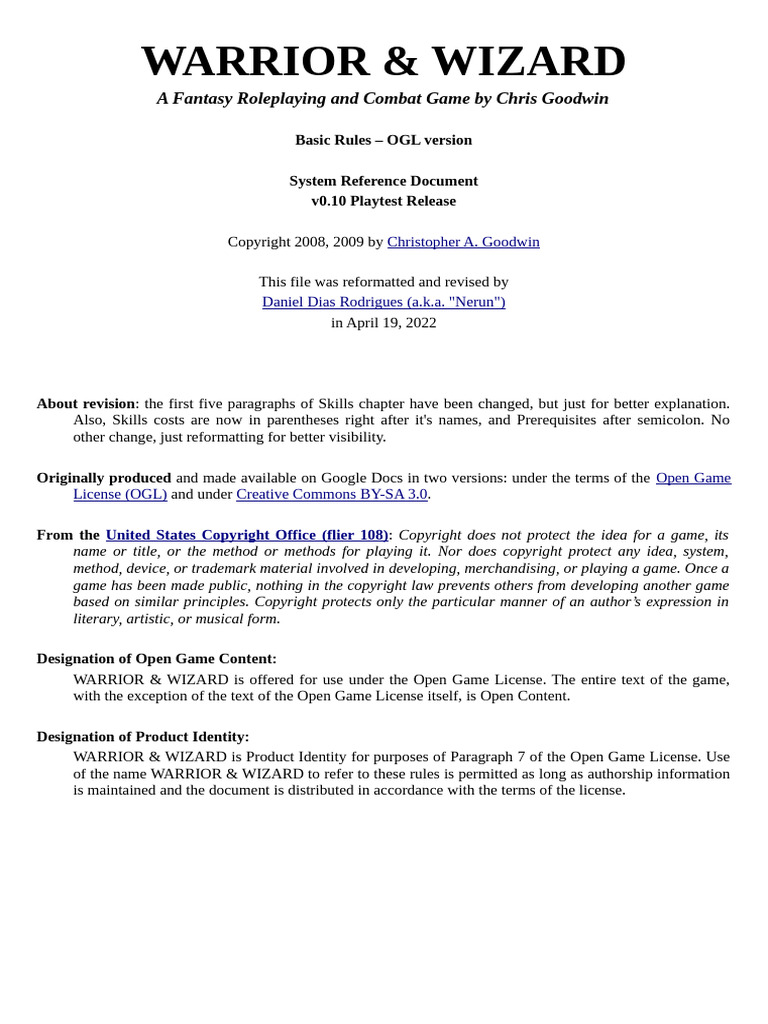 Warrior & Wizard | PDF