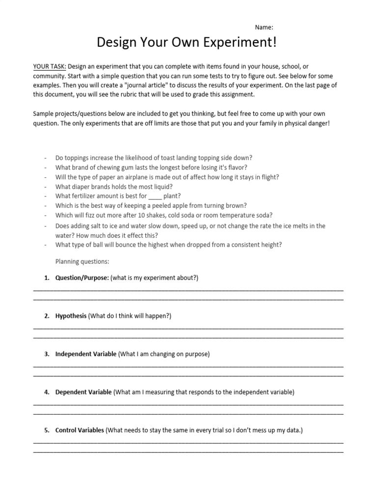 Scientific Method Project v1 | Download Free PDF | Experiment ...