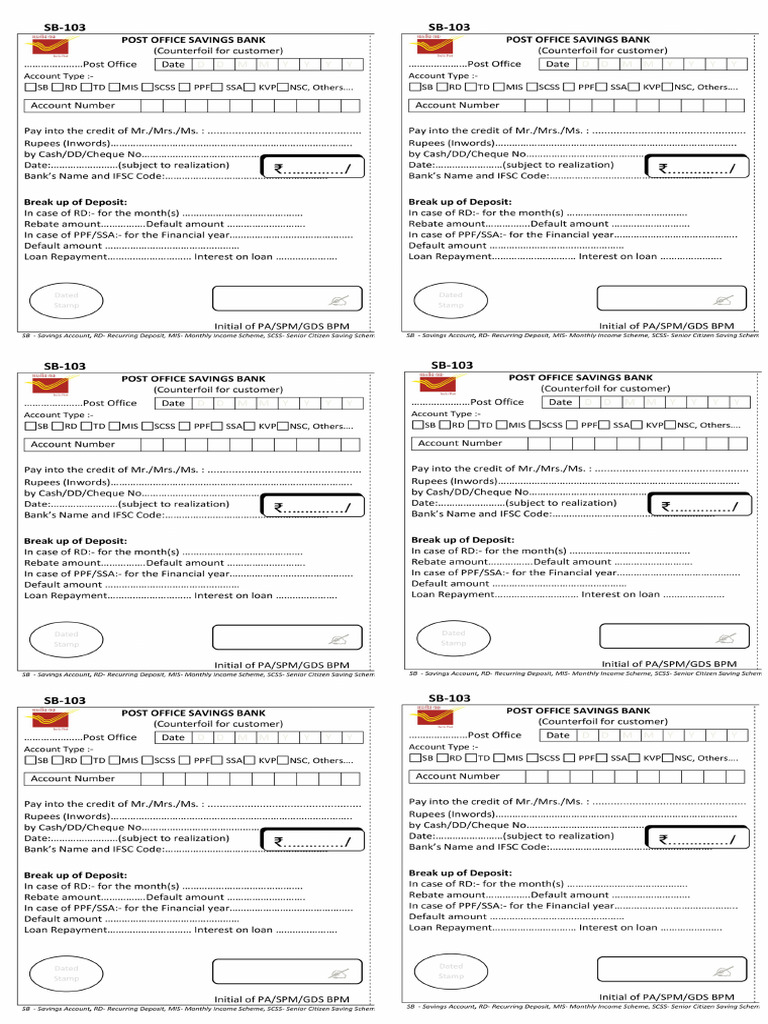 Deposit Form | PDF