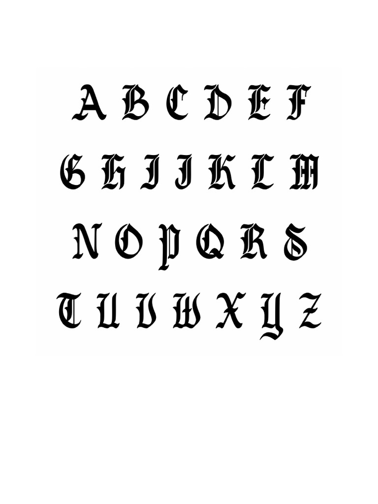 Printable Old English Latin Alphabet - JPG | PDF