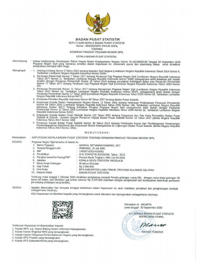 SK PNS Terakhir | PDF