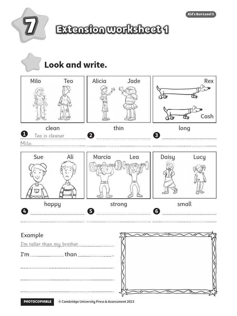 KBNGESS KidsBox Level3 Unit7 Extension Worksheet 1 | PDF