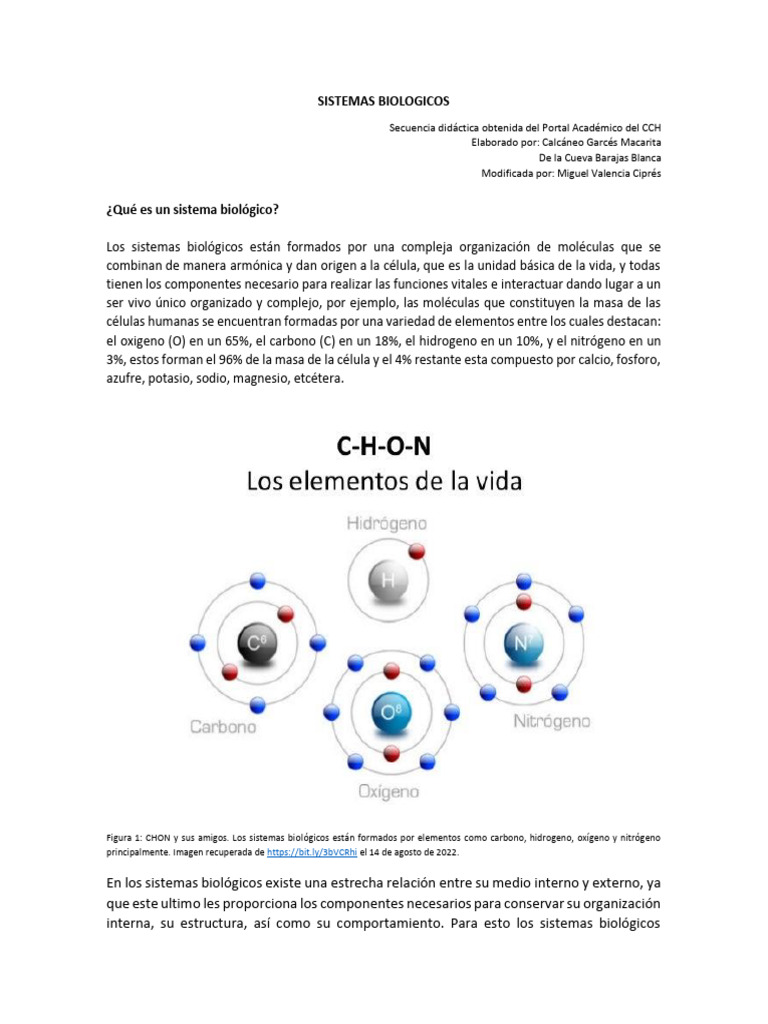SISTEMAS BIOLOGICOS y Sus Caracteristicas | PDF | Metabolismo ...