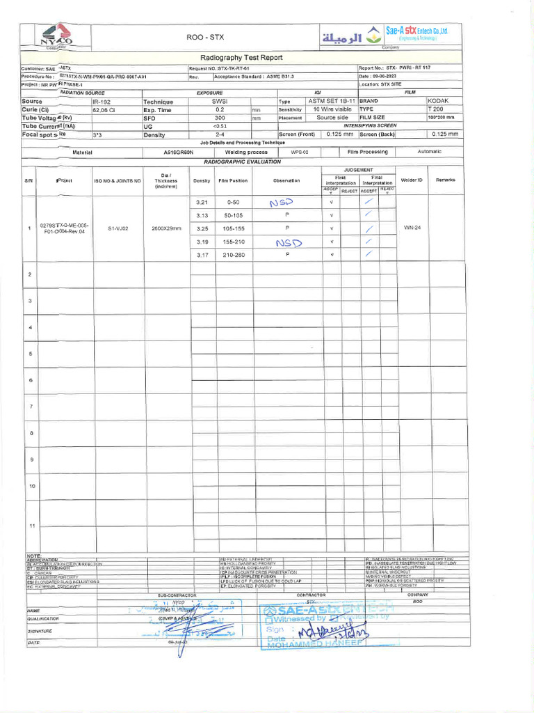RT Reports For Tank-1 | PDF