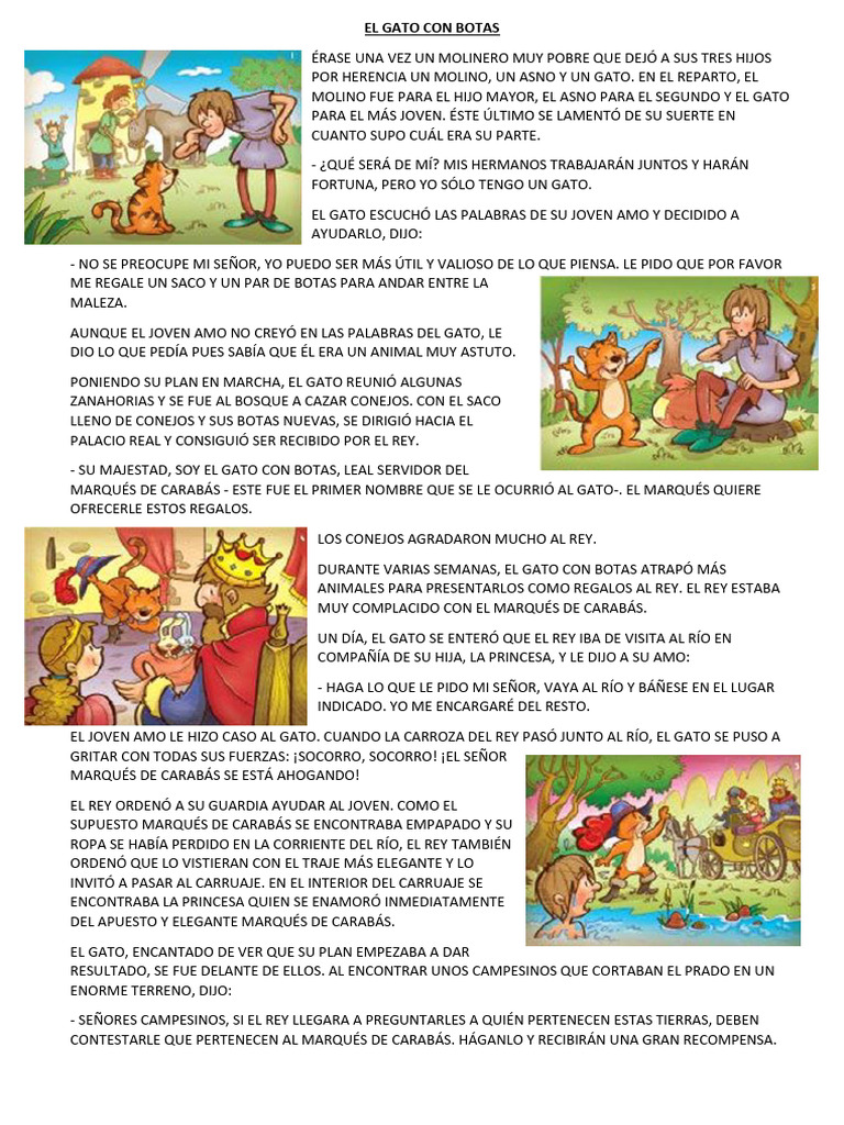 El Gato Con Botas Cuento (1) | PDF