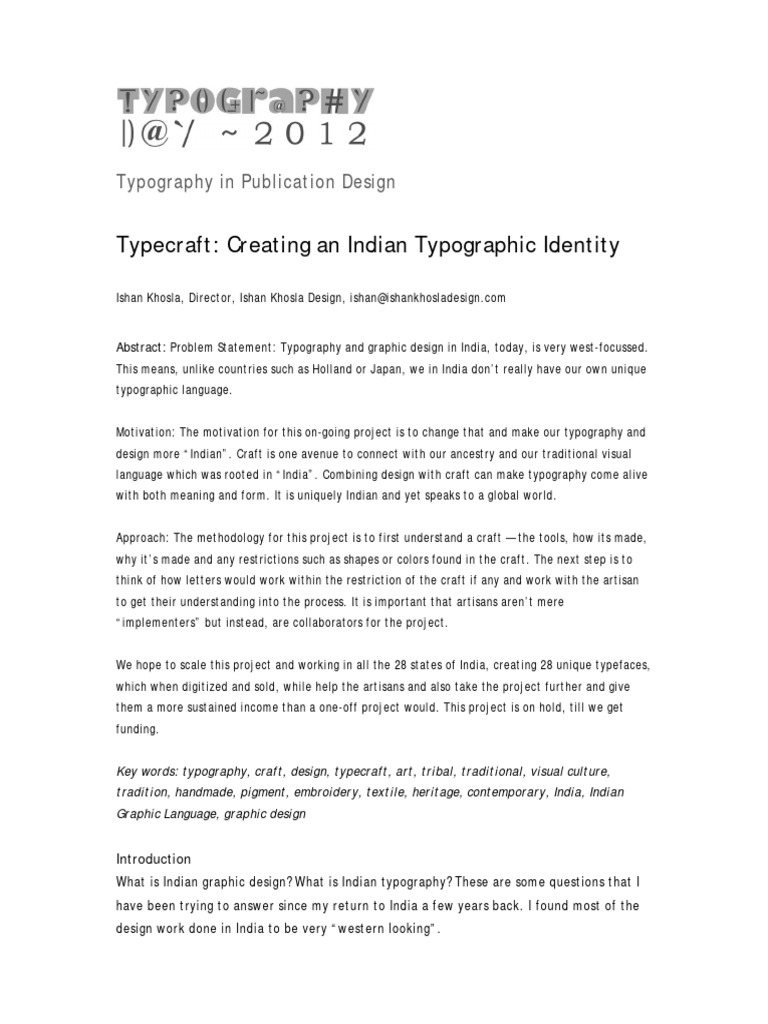 Indian Typography through Craft Collaboration | PDF | Typography ...