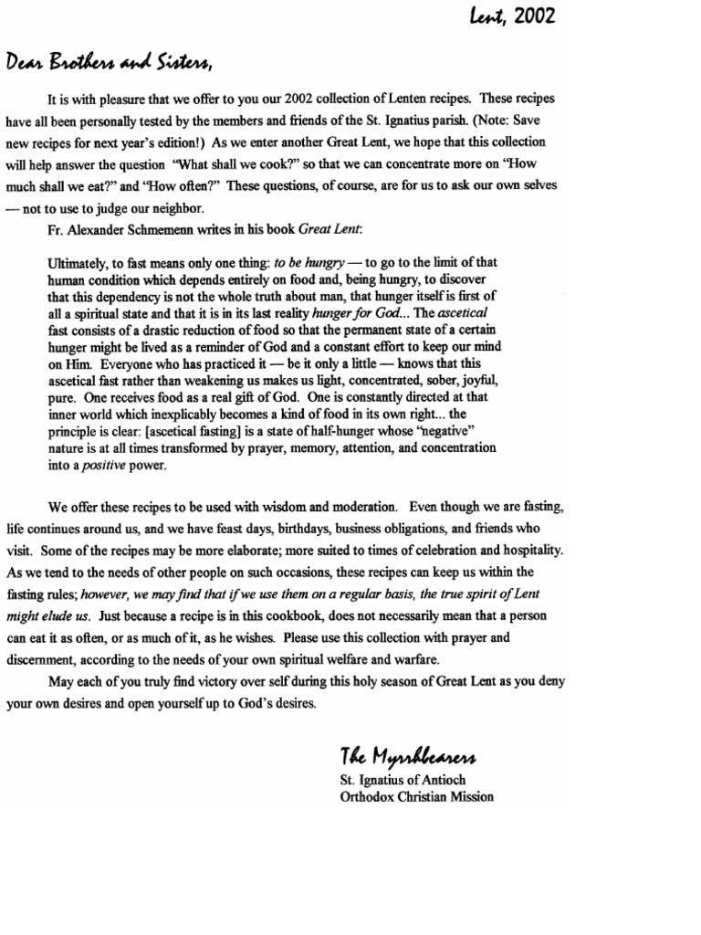 ST Ignatius Lenten Cookbook Complete | PDF