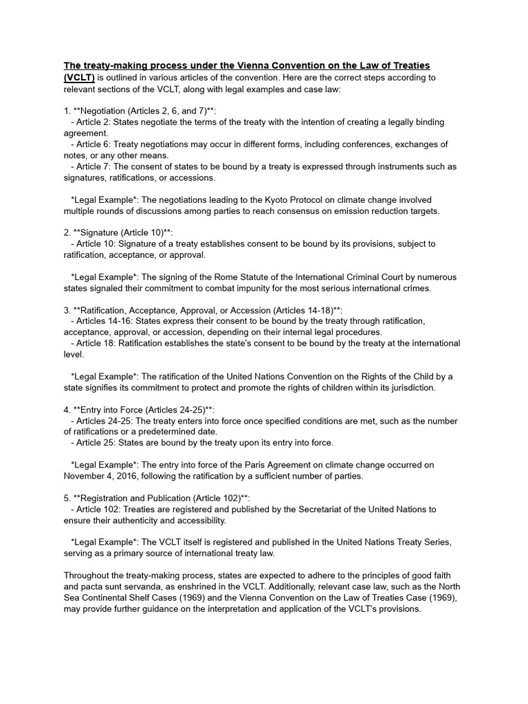 treaty-making process-(VCLT) | PDF | Treaty | Ratification